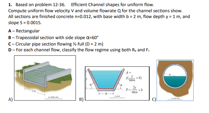 Solved Based on problem 12-36. ﻿Efficient Channel shapes for | Chegg.com