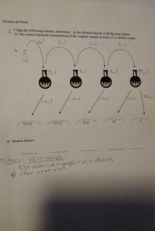 Solved Dilution problem 1. Using the following scheme, | Chegg.com