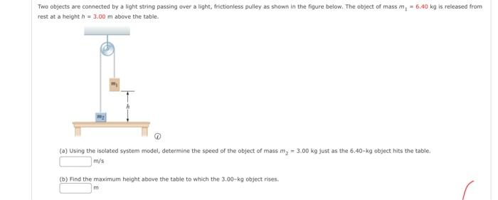Solved Two objects are connected by a light string passing | Chegg.com