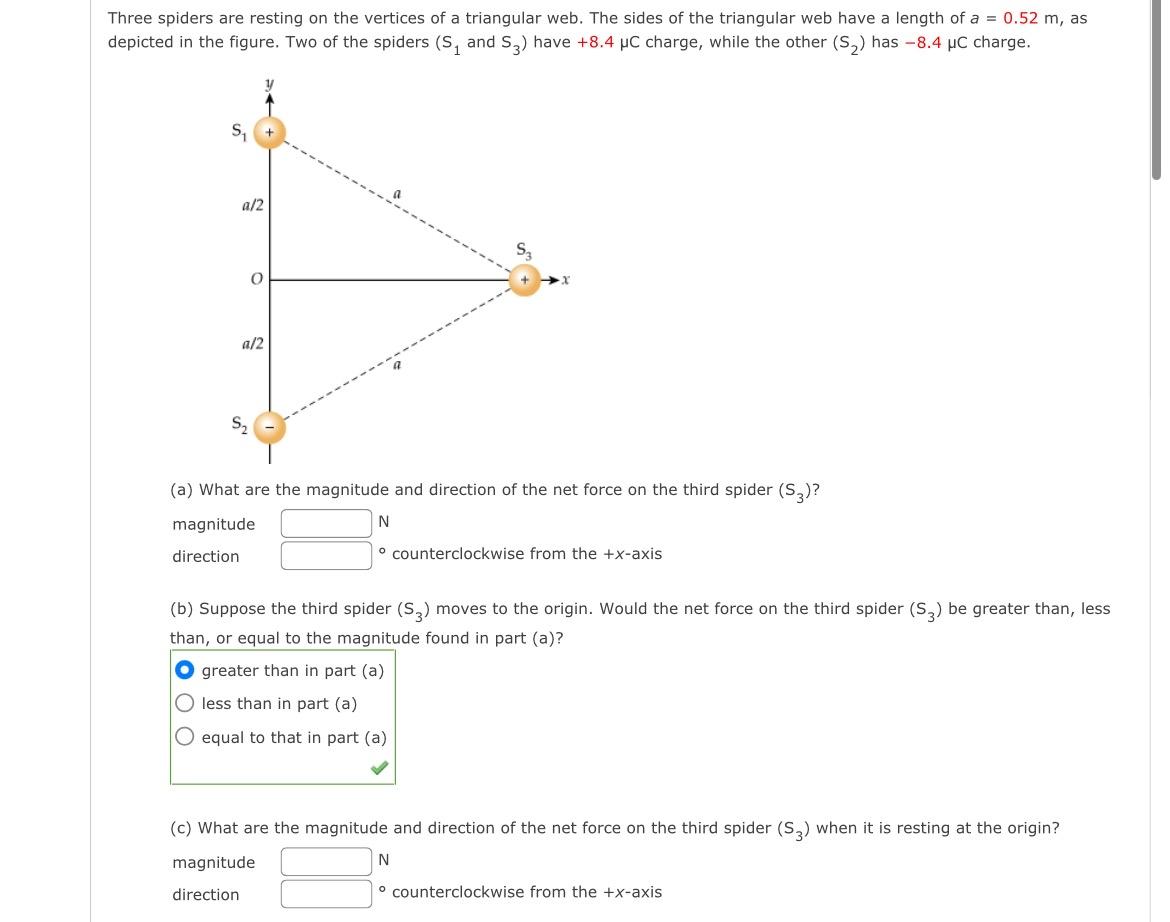 Solved Three spiders are resting on the vertices of a | Chegg.com
