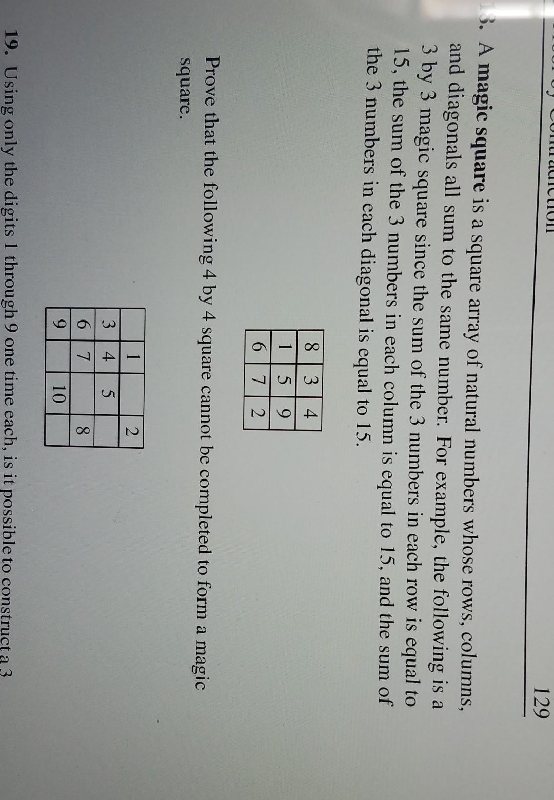 Solved LUMILI UWILIUI 129 3. A magic square is a square | Chegg.com