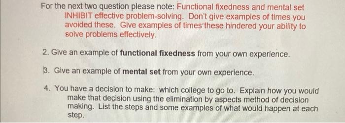 For the next two question please note: Functional | Chegg.com