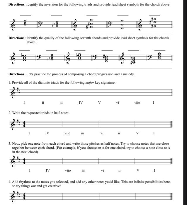 Directions: Identify the inversion for the following | Chegg.com