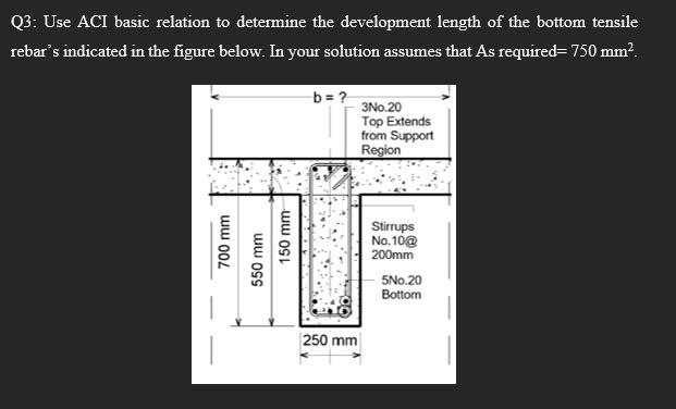 Solved Q3: Use ACI basic relation to determine the | Chegg.com