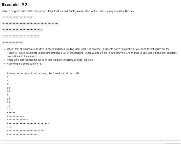 Solved Excercise #2 Write a program that reads a sequence of | Chegg.com
