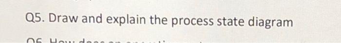 Solved Q5. Draw and explain the process state diagram ng | Chegg.com