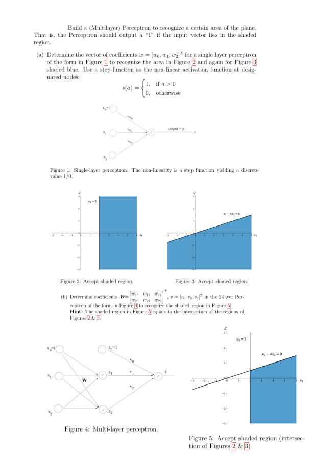 Solved Build a (Multilayer) ﻿Perceptron to recognize a | Chegg.com