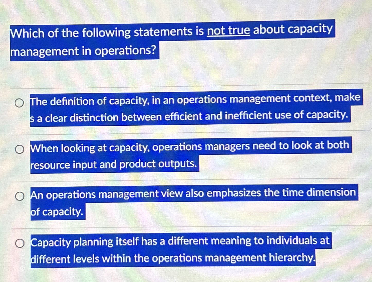 Solved Which of the following statements is not true about | Chegg.com
