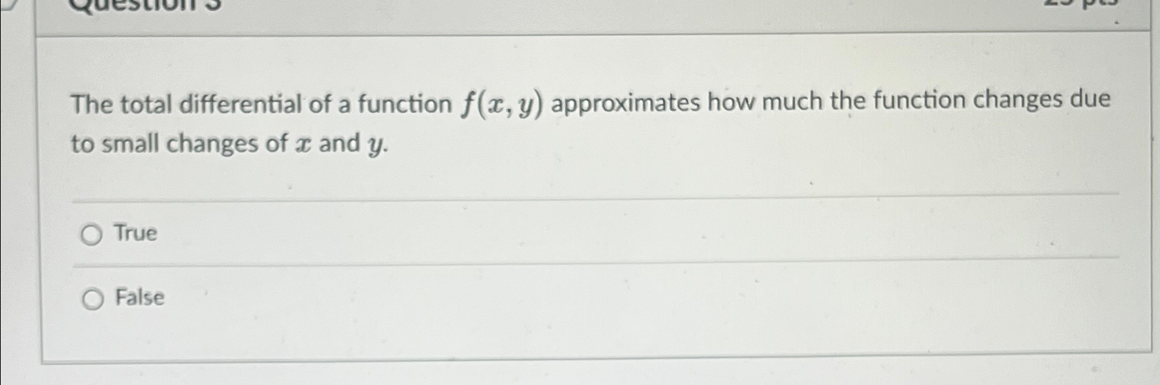 Solved The total differential of a function f(x,y) | Chegg.com