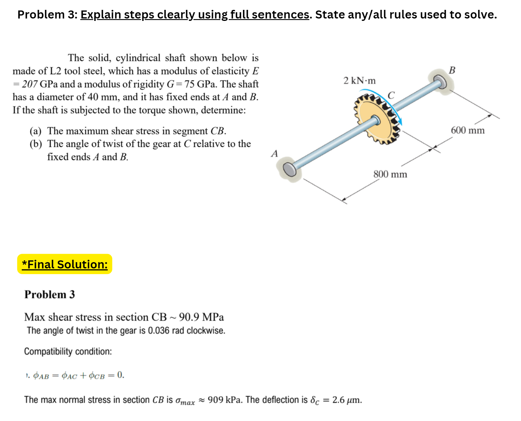Solved Problem 3: Explain steps clearly using full | Chegg.com