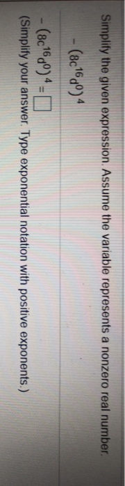 Solved Simplify the given expression. Assume the variable | Chegg.com