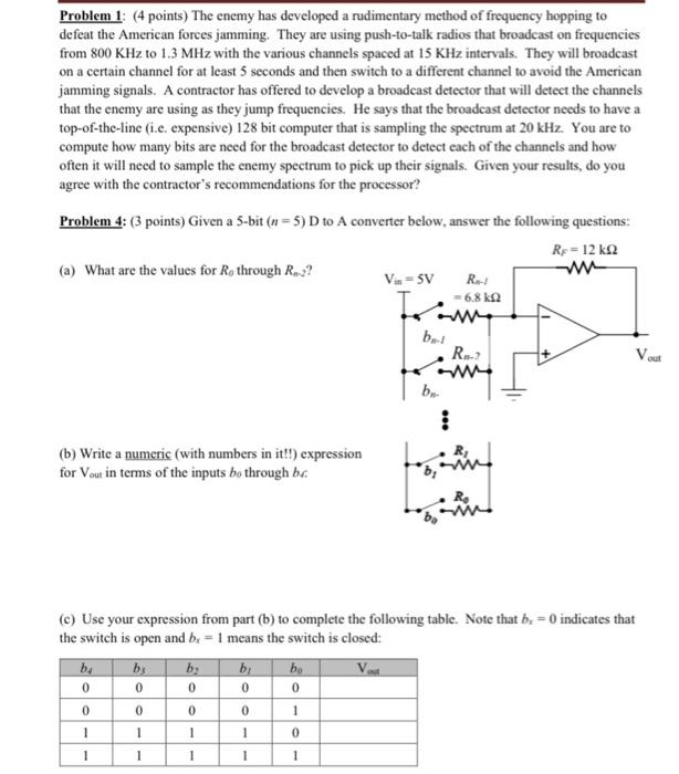 Solved Problem 1: (4 points) The enemy has developed a | Chegg.com