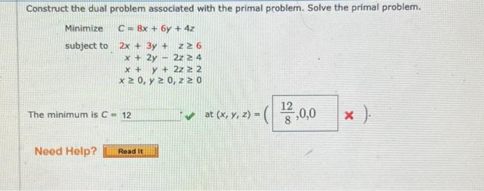 Solved Construct the dual problem associated with the primal | Chegg.com