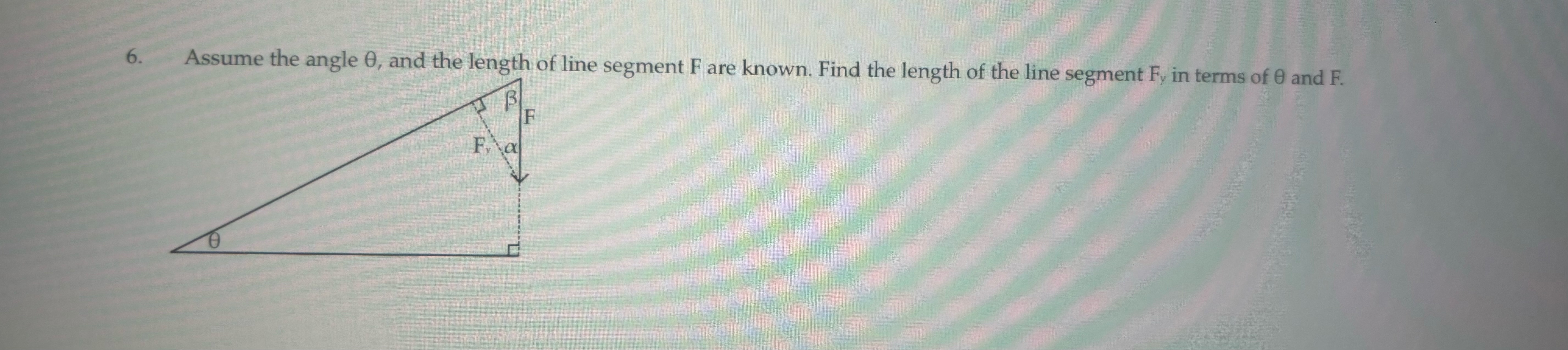 Solved Assume the angle θ, ﻿and the length of line segment F | Chegg.com