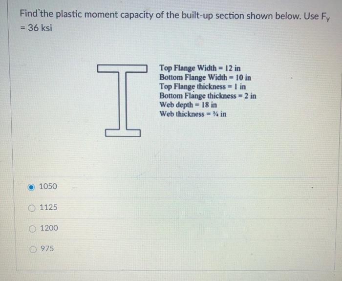 Solved Find the plastic moment capacity of the built-up | Chegg.com