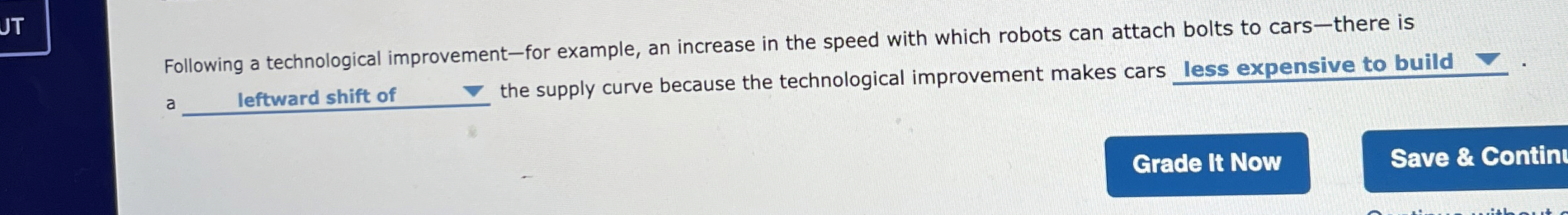 Solved Following a technological improvement-for example, an | Chegg.com