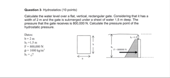 Solved Question 3- ﻿Hydrostatics (10 ﻿points)Calculate the | Chegg.com
