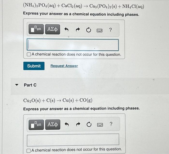 Solved (NH4)3PO4(aq)+CaCl2(aq)→Ca3(PO4)2( s)+NH4Cl(aq) | Chegg.com