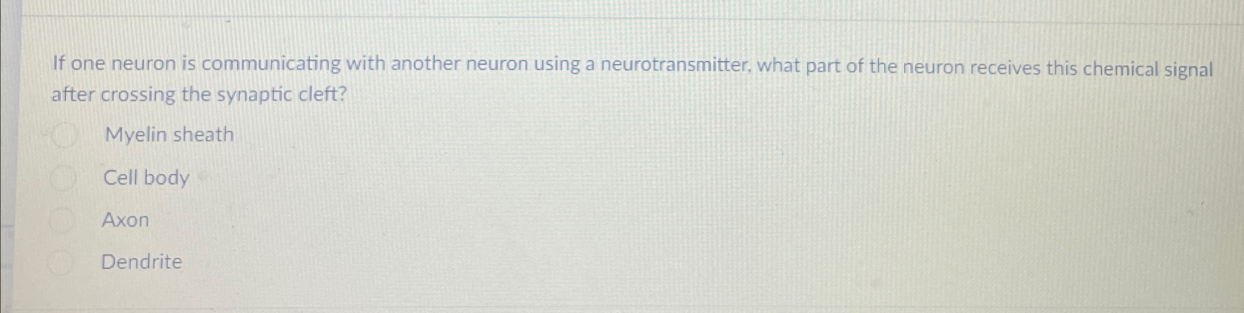 Solved If one neuron is communicating with another neuron | Chegg.com