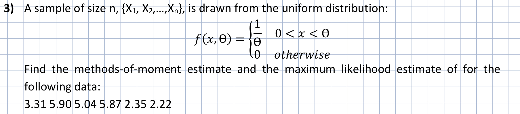 Solved A sample of size n,{x1,x2,dots,xn}, ﻿is drawn from | Chegg.com