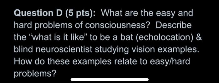 Solved Question D (5 pts): What are the easy and hard | Chegg.com
