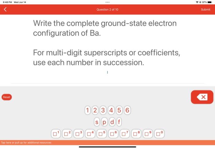 Solved Write The Complete Ground State Electron