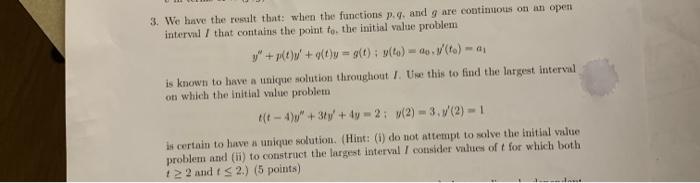 Solved 3. We have the result that: when the functions p,q, | Chegg.com