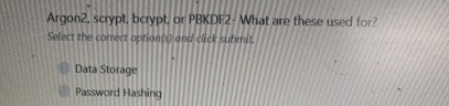 Solved Argon2, ﻿scrypt, ﻿bcrypt or PBKDF2 - ﻿What are these | Chegg.com