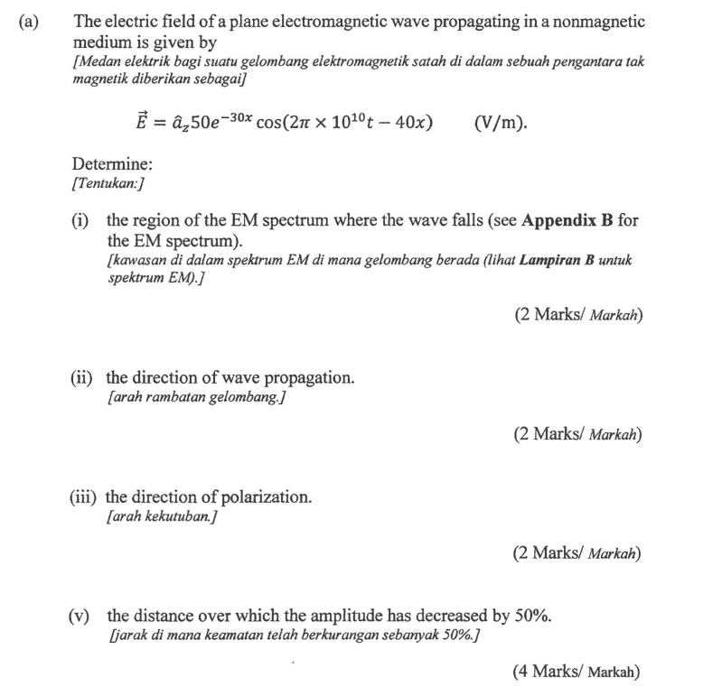 Solved The electric field of a plane electromagnetic wave | Chegg.com