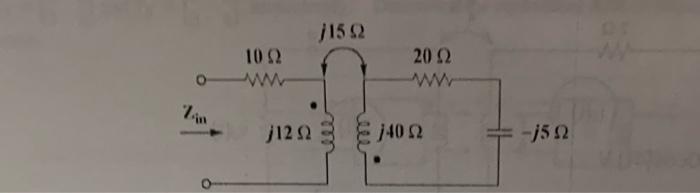 Solved find the input impedance of circuit | Chegg.com