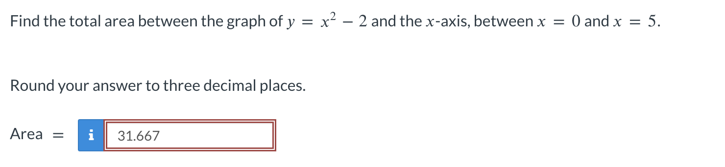 Solved Find the total area between the graph of y=x2-2 ﻿and | Chegg.com
