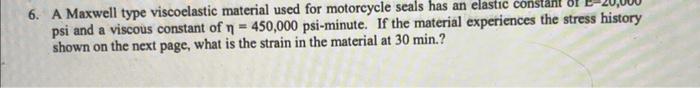 Solved 6. A Maxwell type viscoelastic material used for | Chegg.com