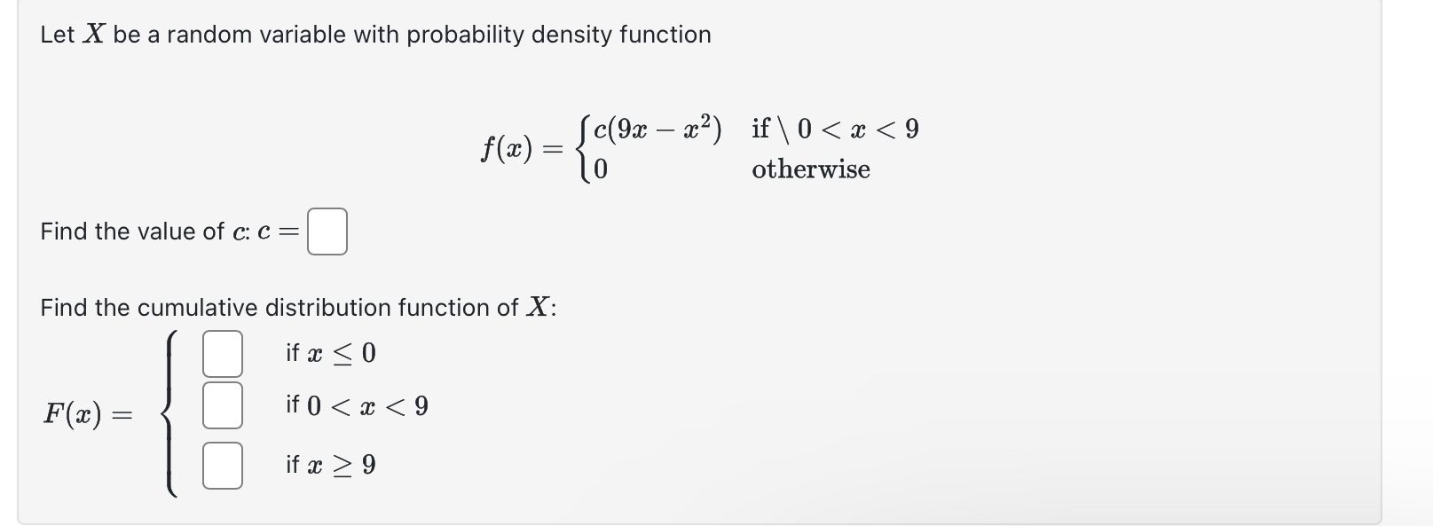 Let x ﻿be a random variable with probability density | Chegg.com