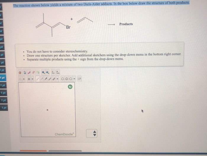 Solved The reaction shown below yields a mixture of two | Chegg.com