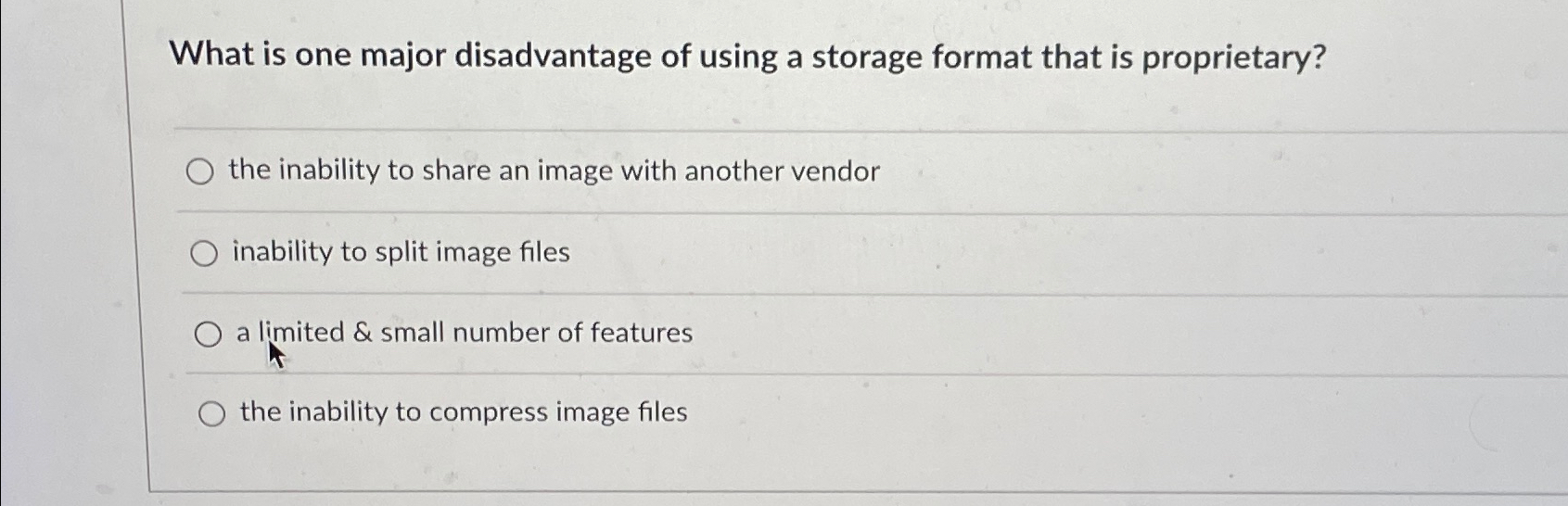 Solved What is one major disadvantage of using a storage | Chegg.com