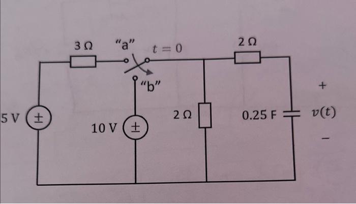 Solved find initial and final voltage across the capacitor | Chegg.com