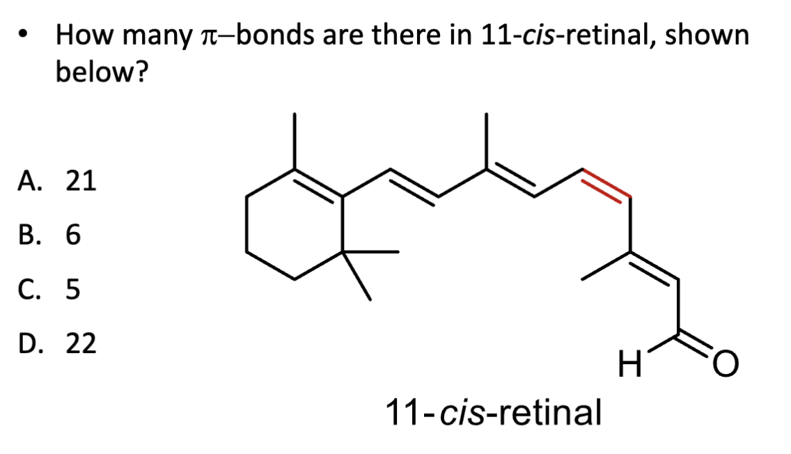 Solved How many π-bonds are there in 11-cis-retinal, | Chegg.com