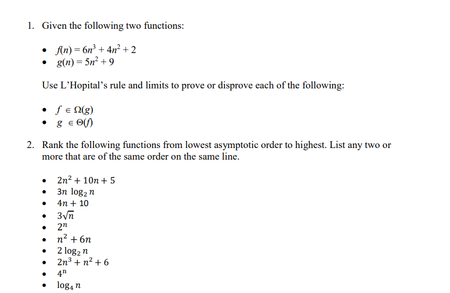 Solved Given the following two | Chegg.com