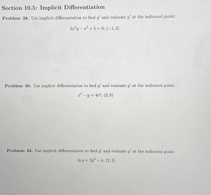 Solved Problem 28. Use implicit differentiation to find y′ | Chegg.com