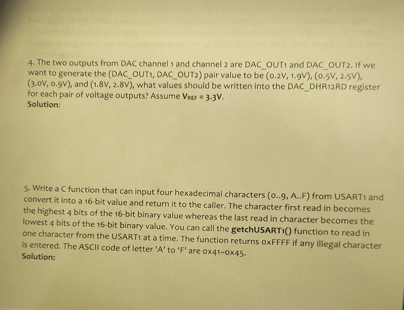 Solved 4. The two outputs from DAC channel 1 and channel 2 | Chegg.com