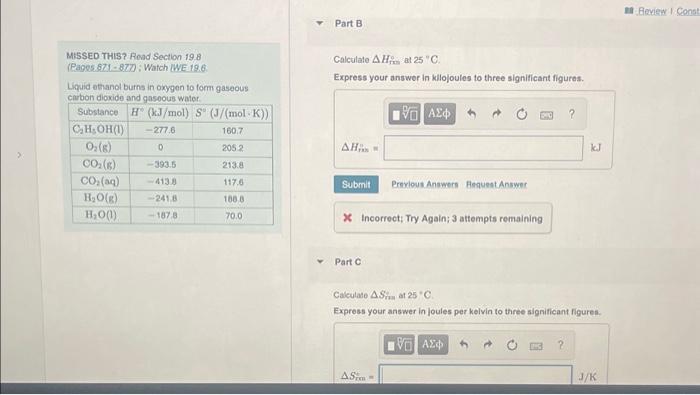 Solved x Incorrect: Try Again; 3 attempts remaining Part C | Chegg.com