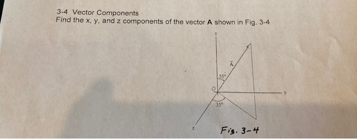 Solved 3-4 Vector Components Find the x, y, and z components | Chegg.com