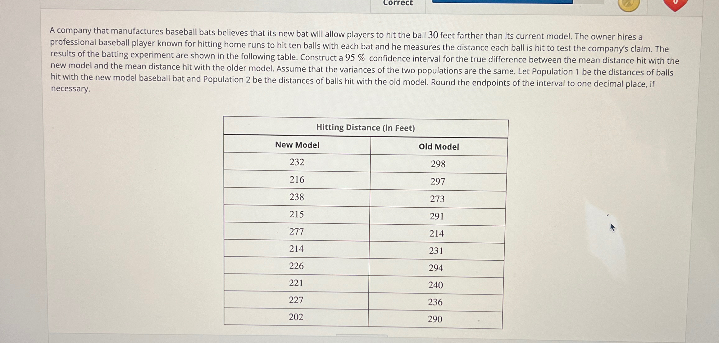 Solved A company that manufactures baseball bats believes | Chegg.com