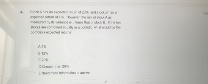Solved 1. A stock with a beta of zero would be expected to | Chegg.com
