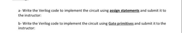Solved A Write The Verilog Code To Implement The Circuit