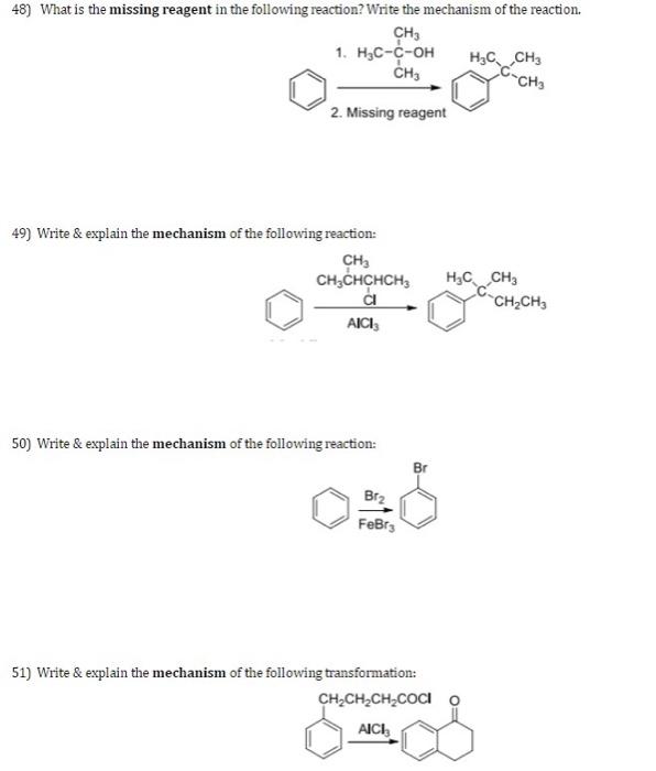 Solved 48) What is the missing reagent in the following | Chegg.com