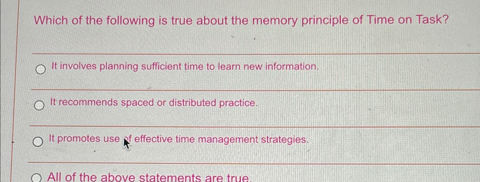 Solved Which of the following is true about the memory | Chegg.com