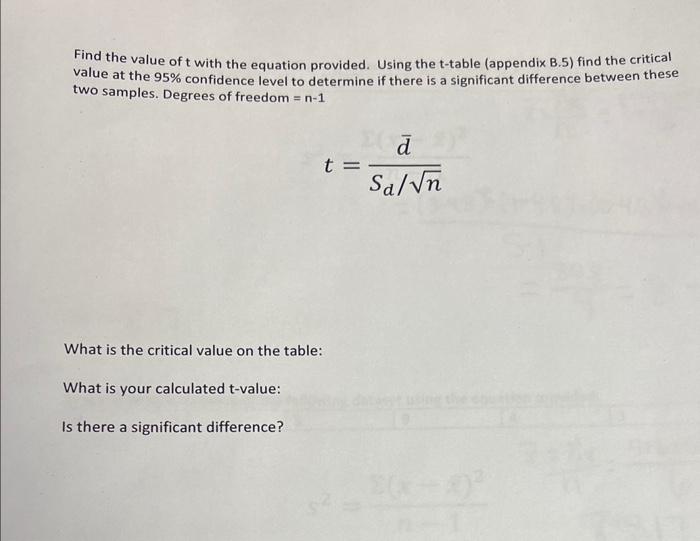 Solved Find the value of t with the equation provided. Using | Chegg.com