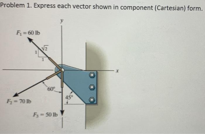 Solved Problem 1. Express each vector shown in component | Chegg.com