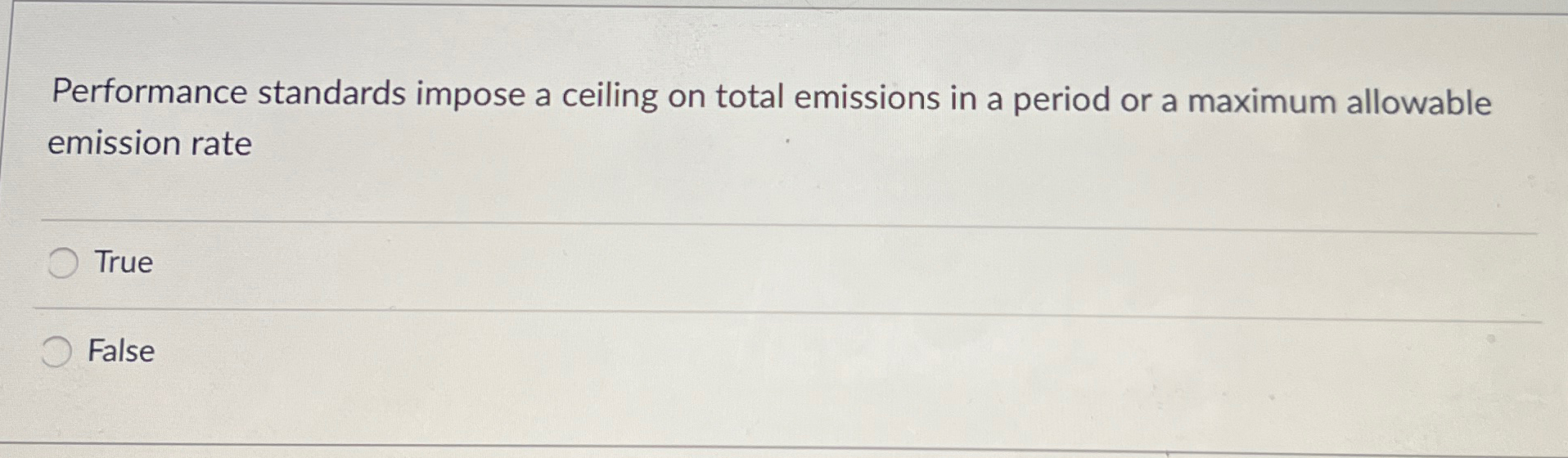 Solved Performance standards impose a ceiling on total | Chegg.com